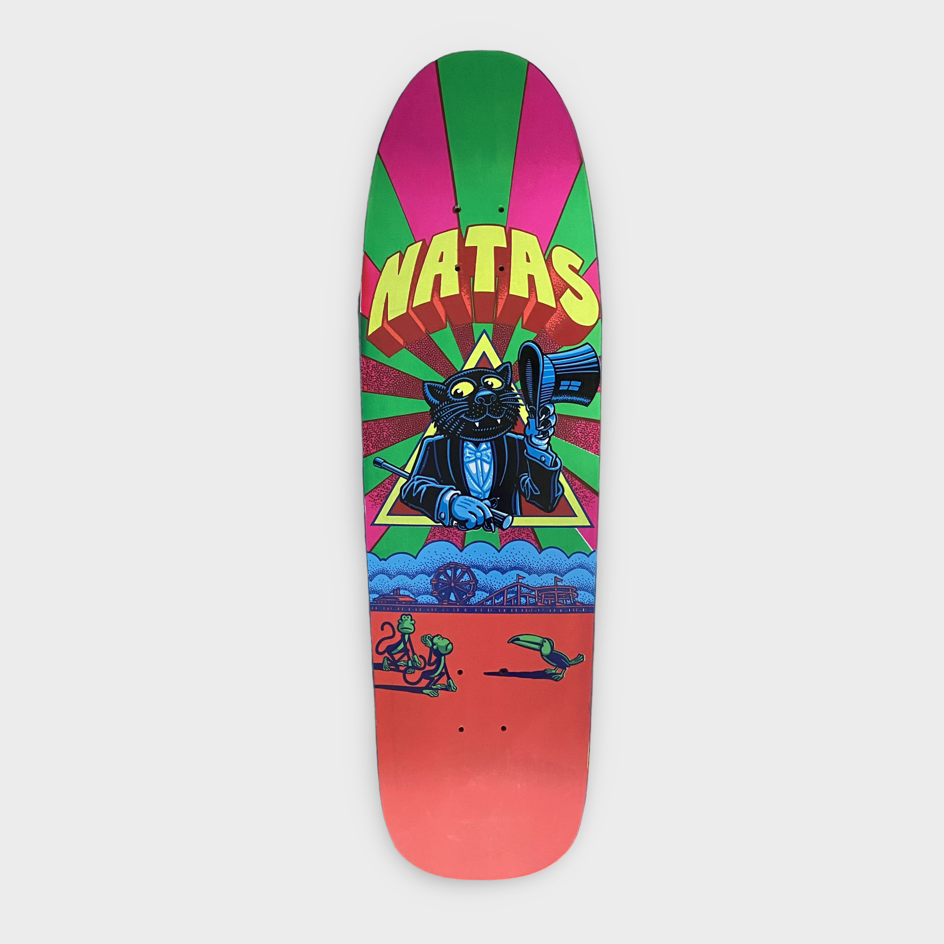 101 9.25 Natas Cat In The Hat Shaped Screen Printed Deck – Krudco ...